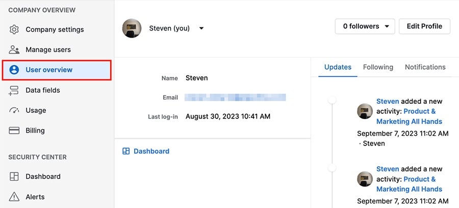 User overview - Knowledge Base | Pipedrive